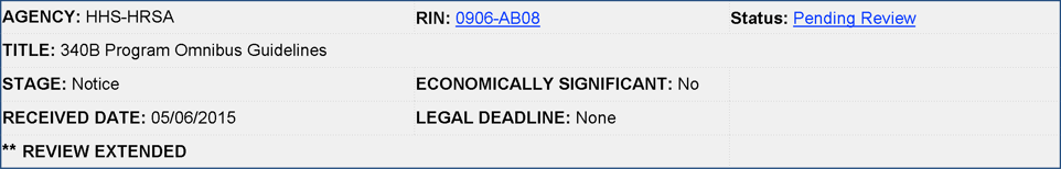 340B Corner: 340B Mega-Guidance review extended by OMB